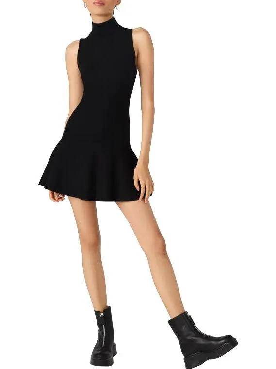 Steve Madden Breslin Turtleneck Sleeveless Sweater Minidress - Black