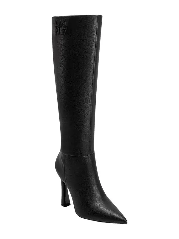 Dkny Carmel Pointed-toe Knee High Boots - Black