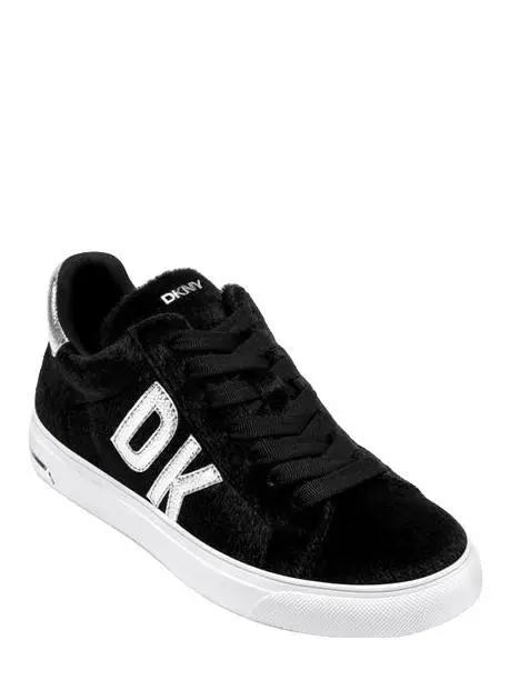 Dkny Abeni Faux Hair Sneakers - Black/silver