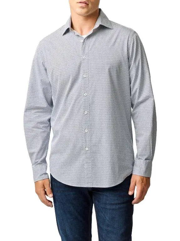 Rodd & Gunn Wiltshire Original Fit Microprint Organic Cotton Button-up Shirt - Porcelain
