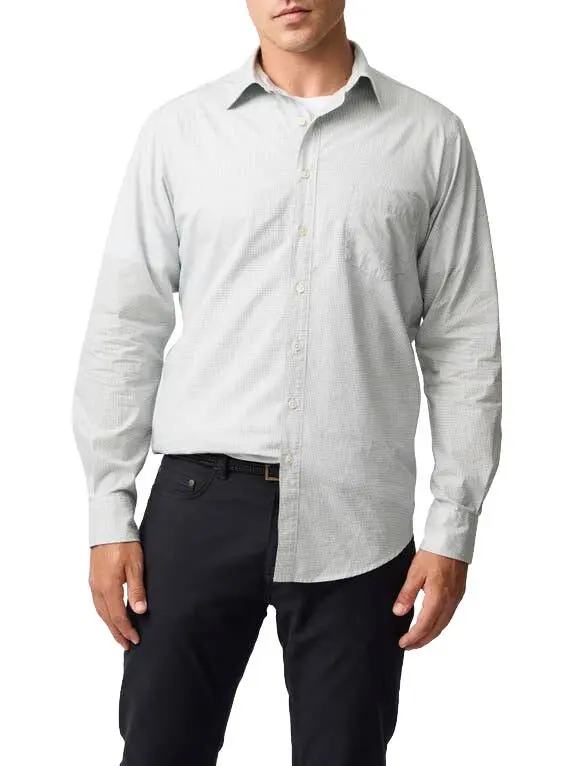 Rodd & Gunn Mount Riley Sports Fit Microprint Cotton Button-up Shirt - Pistachio