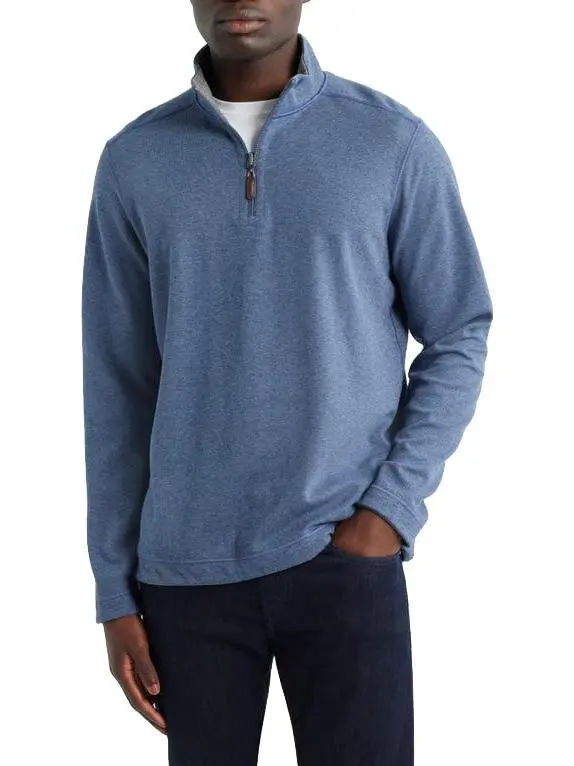 Johnston & Murphy Icon Reversible Quarter Zip - Blue/gray