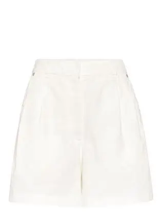 Brunello Cucinelli Baggy Shorts With Monili - White