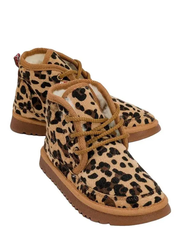 PROLOGUE SHOES Lace-up Sport Boots - Leopard Faux Leather