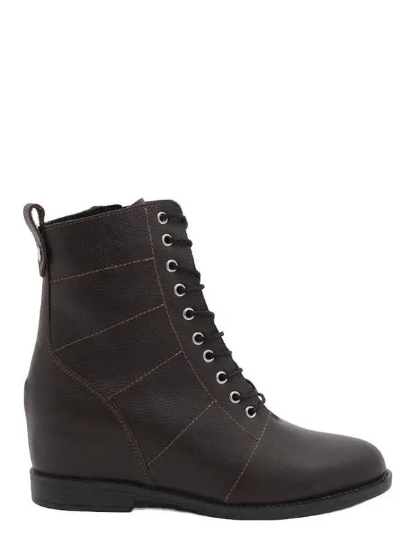 FOREVER & ALWAYS SHOES Tivona Leather Ankle Boots - Brown Leather