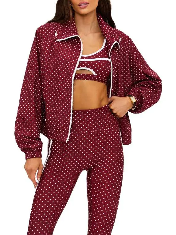 Beach Riot Polka Dot Zip Jacket - Crimson Dot