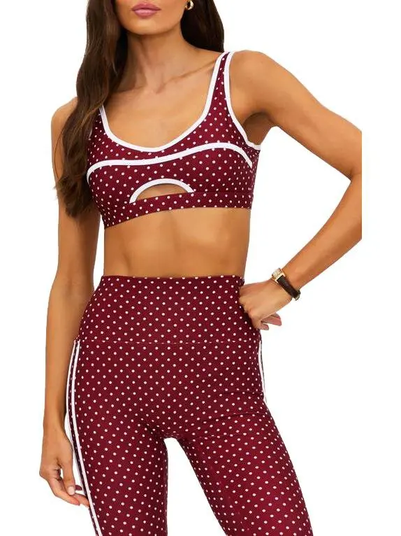Beach Riot Moxie Sports Bra - Crimson Dot