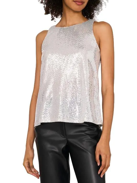 Vince Camuto Sequin Sleeveless Top - Silver
