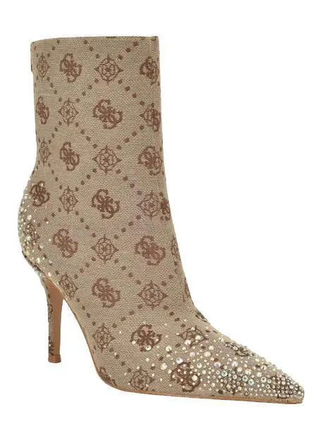Guess Gomoray Rhinestone Bootie - Medium Brown