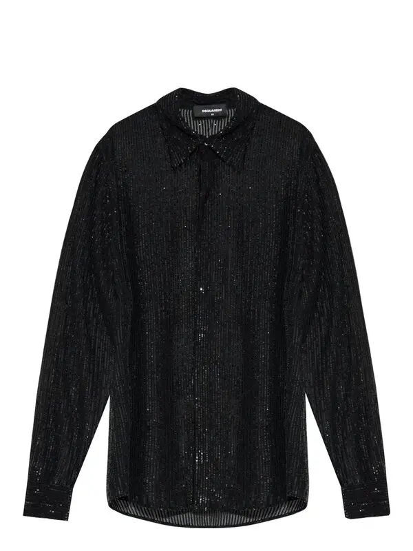 Dsquared2 Sequin Transparent Shirt - Black