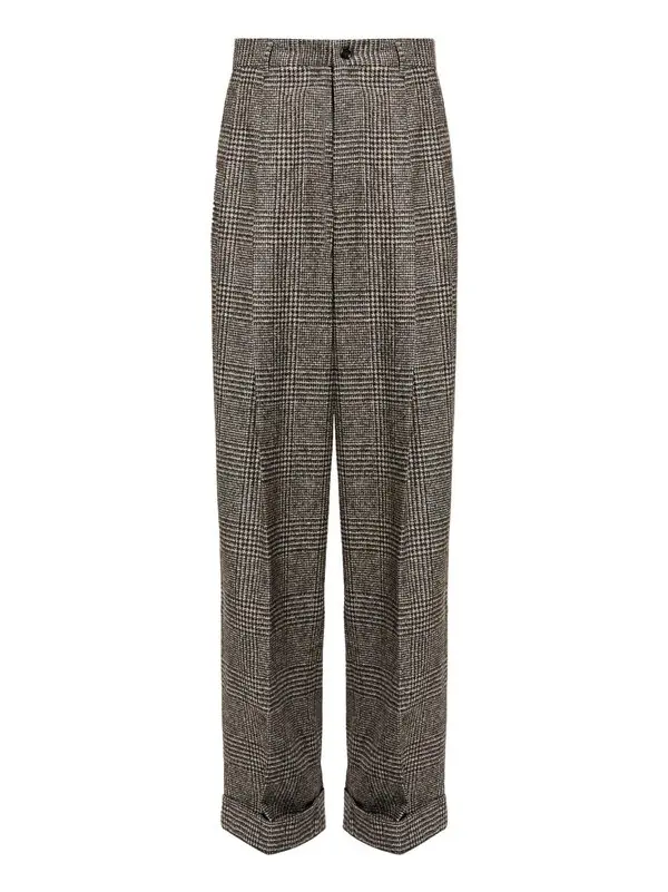 Dolce & Gabbana Checked Trousers - Brown