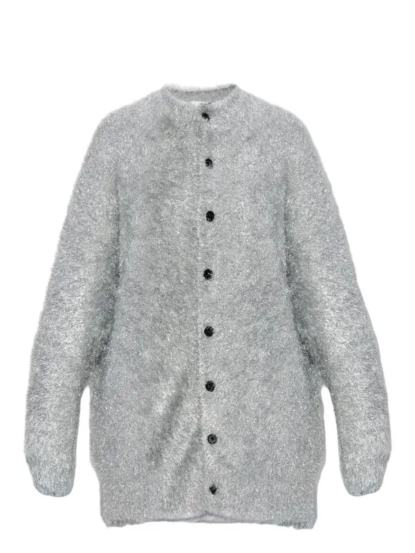Comme Des Garçons Cardigan With Decorative Trim - Silver