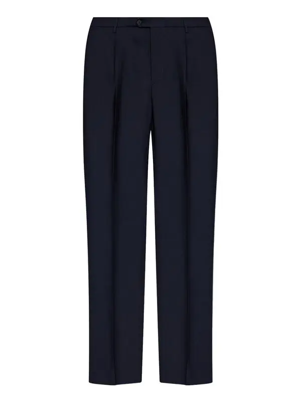 Etro Wool Pleated Trousers - Navy Blue