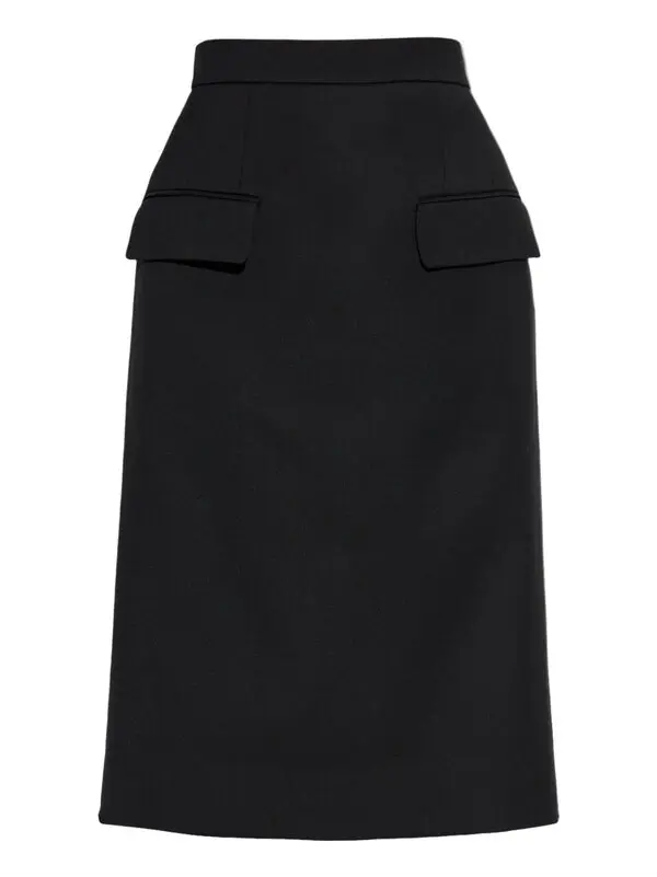 Alexander McQueen Wool Skirt With Pockets - Black