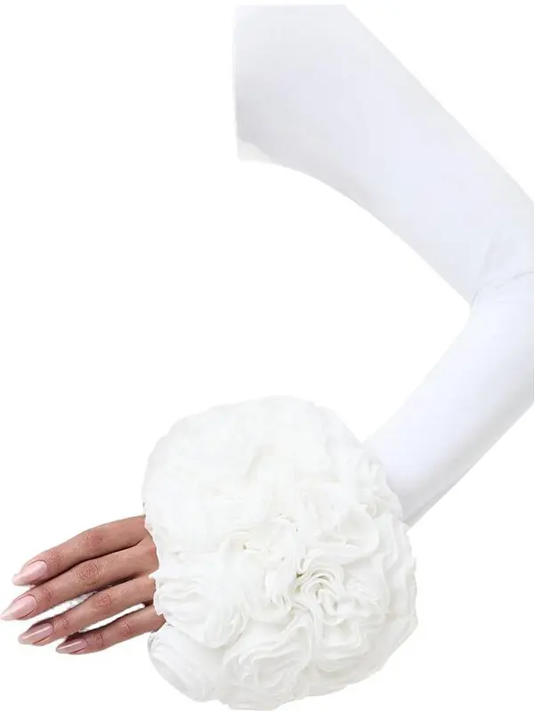Naked Wardrobe Rose Petal Textured Cuffs - White