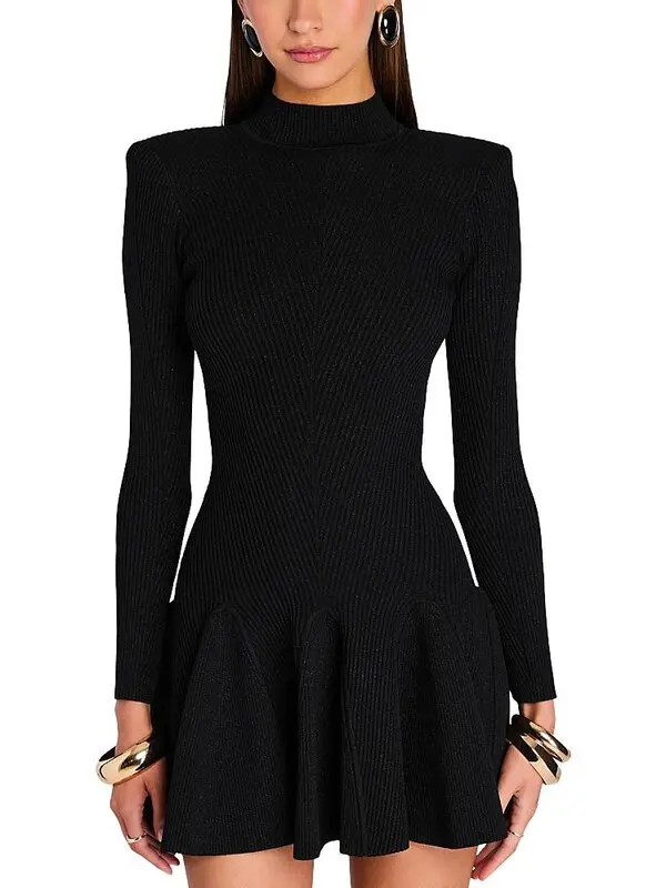 Retrofete Knitted Mini Dress - Metallic Black
