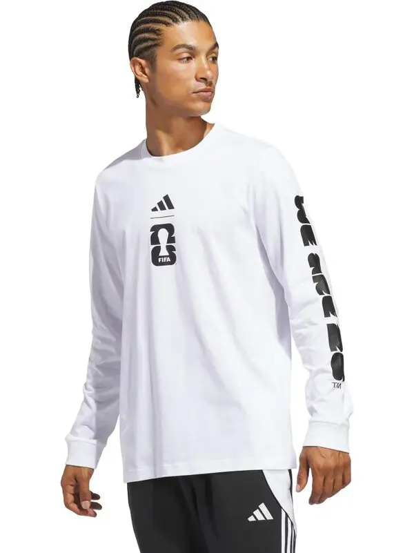Adidas Fifa World Cup 26™ Match Ball Graphic Long Sleeve T-shirt - White