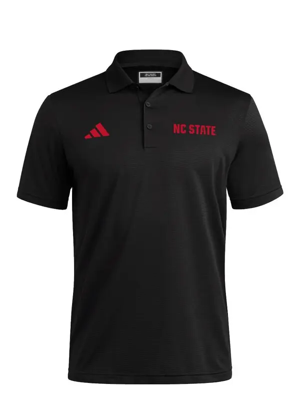 Adidas Nc State Wolfpack Coaches Ottoman Polo - Black / Team Power Red
