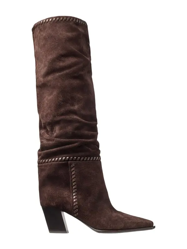 JIMMY CHOO Hart Stitch 60 Suede Knee-high Boots - Brown