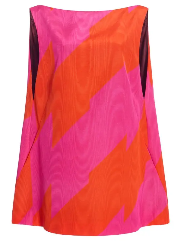 Dries Van Noten Dabel Striped Ottoman-moiré Mini Dress - Fuchsia