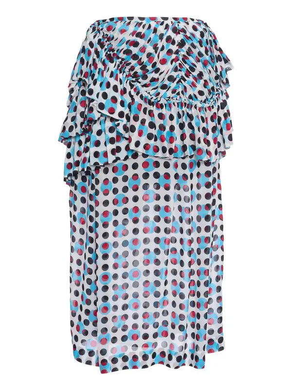 Dries Van Noten Polka-dot Georgette Mini Skirt - Light Blue