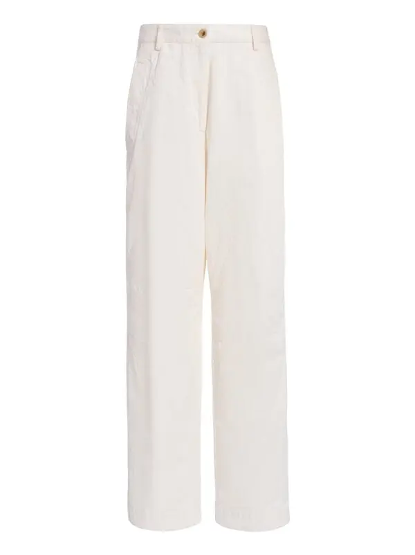 Dries Van Noten Pilar Tailored Cotton-blend Wide-leg Pants - Neutral