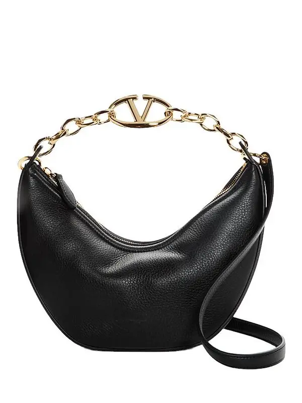 Valentino Garavani Vlogo Small Moon Hobo Bag - Black