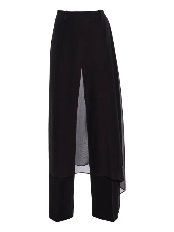 Michael Kors Skirt-veiled Wool Pants - Black