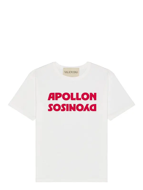 Valentino Garavani Graphic Tee In White - Bianco & Rosso
