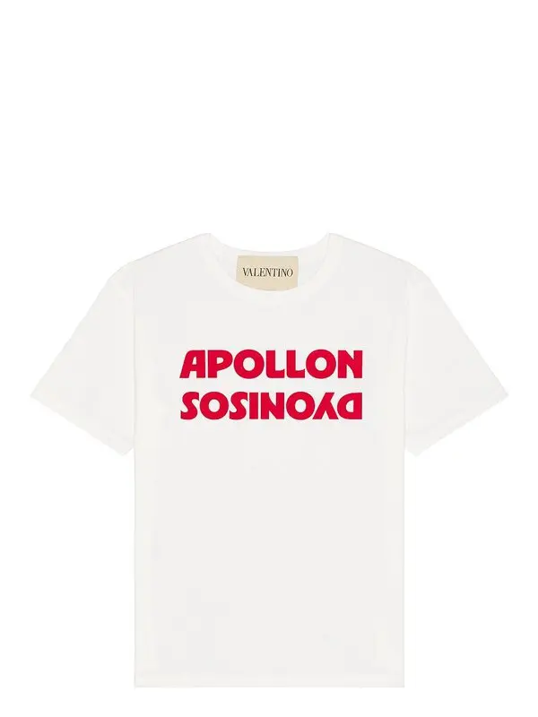 Valentino Garavani Graphic Tee In White - Bianco & Rosso