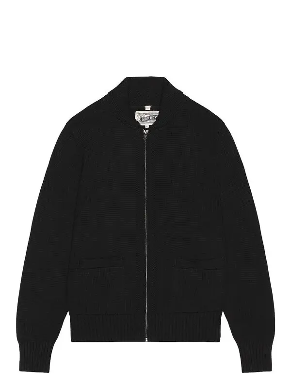 SCHOTT Zip Front Sweater - Black