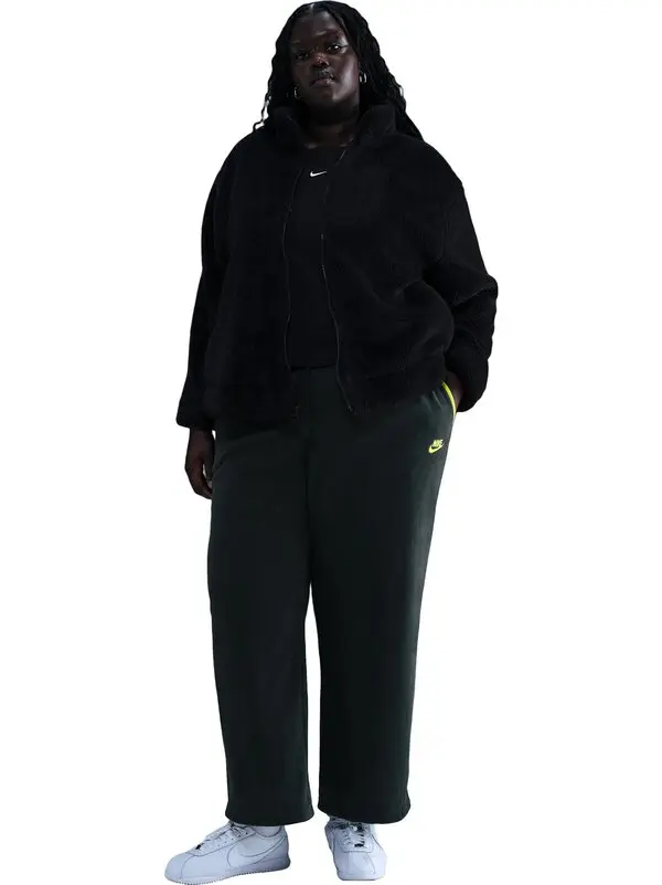 Nike Sportswear Club Fleece Mid-rise Wide Leg Pants - Green