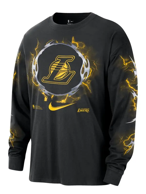 Nike Los Angeles Lakers Courtside Nba Long-sleeve T-shirt - Black