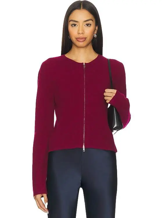 LESET Jesse Zip Cardigan - Mulberry