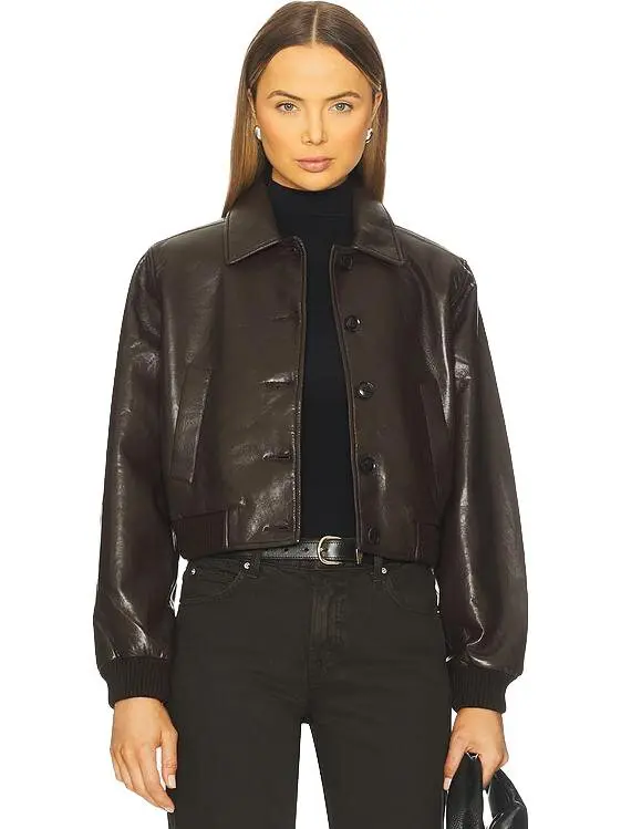 Citizens Of Humanity Lola Leather Bomber - Brown