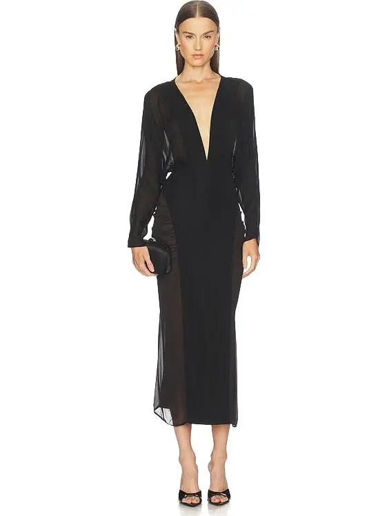 MICHAEL COSTELLO X Benedita Midi Dress - Black
