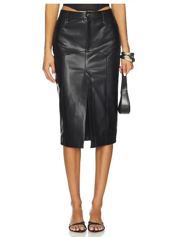 FLEUR DU MAL Harley Faux Leather Skirt - Black