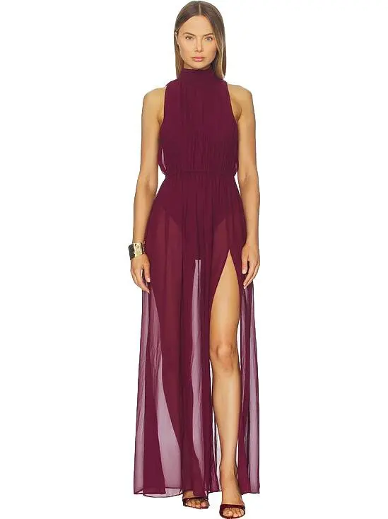 MICHAEL COSTELLO X Cadiz Gown - Burgundy