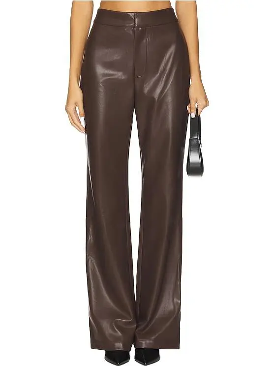 LOVERS AND FRIENDS Jordan Faux Leather Pant - Dark Brown