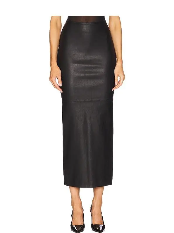 Sprwmn Maxi Tube Leather Skirt - Black