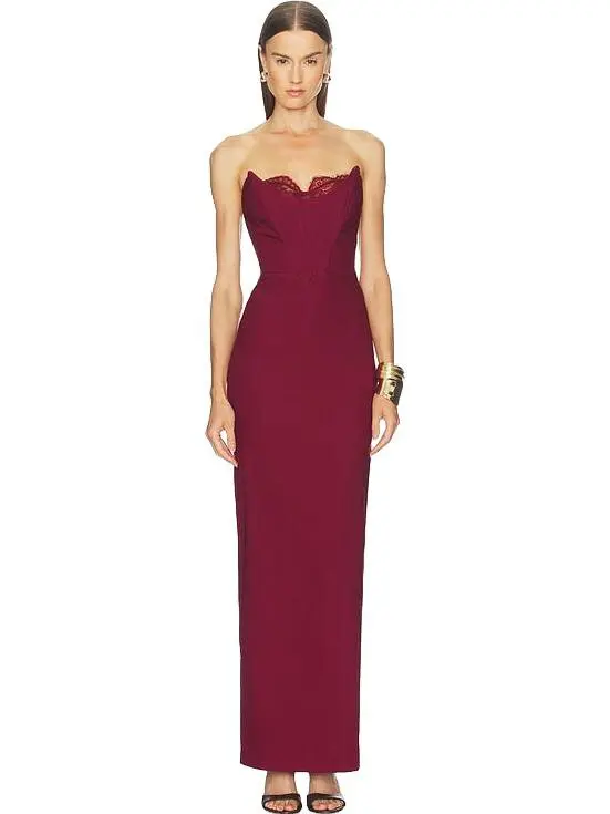 MICHAEL COSTELLO X Louisa Gown - Oxblood