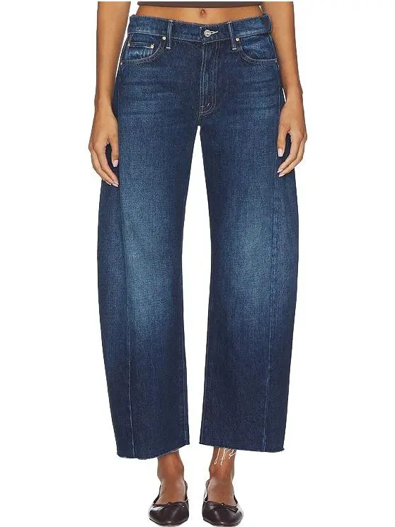 MOTHER Lil' Petite Mid Rise Full-pipe Flood Fray Jeans - Unplugged