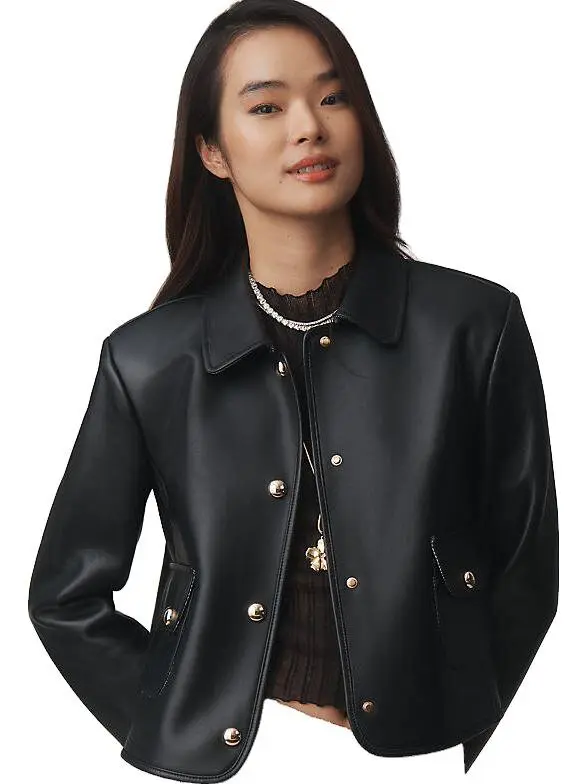 LAMARQUE Francesca Leather Lady Jacket - Black