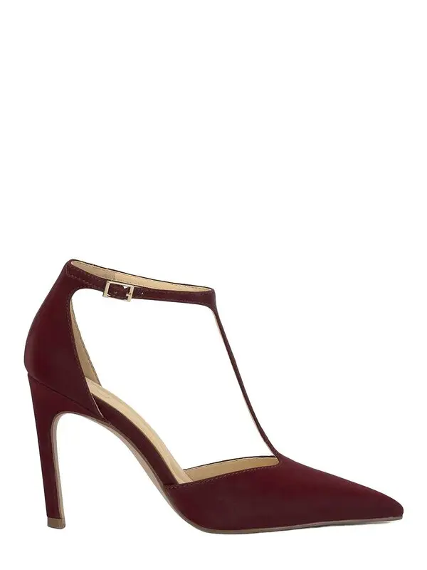 Vince Camuto Pointed Toe T-strap Pumps - Dark Cherry