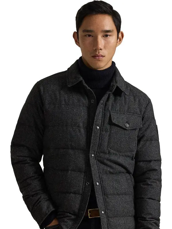 Ralph Lauren Quilted Down Shirt Jacket - Barclay Heather