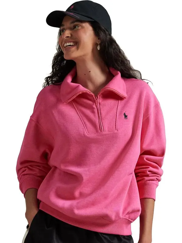 Ralph Lauren Pony Fleece Half-zip - Desert Pink