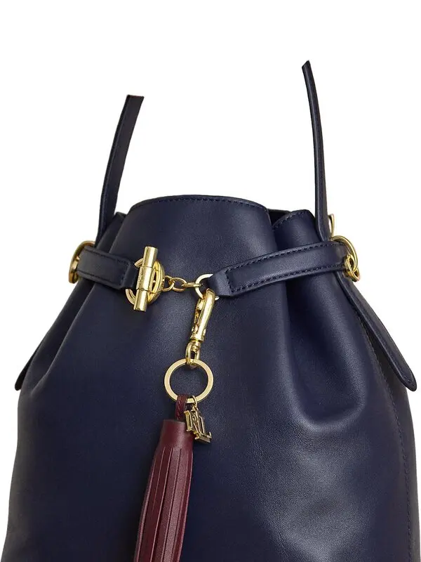 Ralph Lauren Logo & Leather Tassel Charm - Dark Garnet