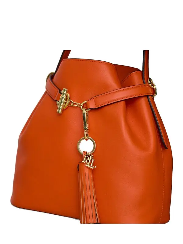 Ralph Lauren Logo & Leather Tassel Charm - Dusk Orange