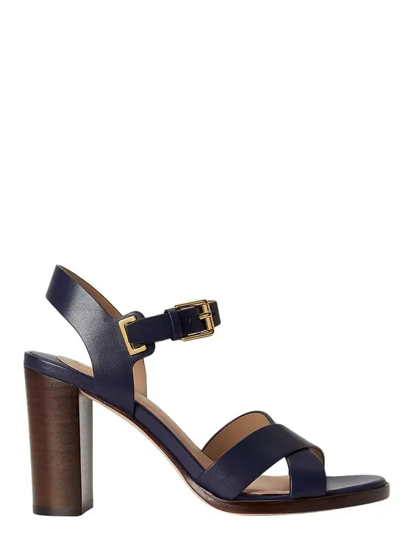 Ralph Lauren Emeryn Leather Sandal - Refined Navy