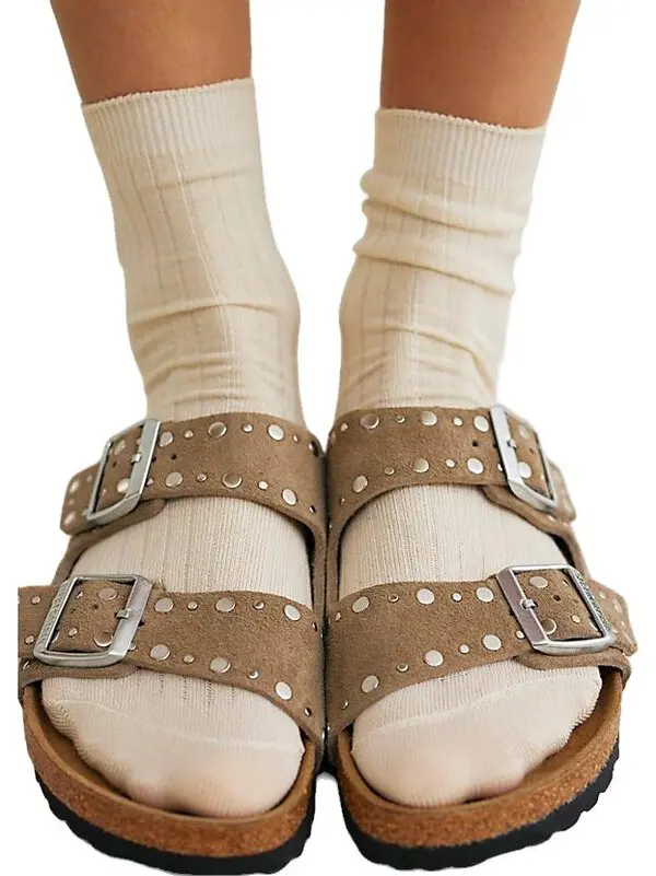 BIRKENSTOCK Arizona Rivets Sandals - Taupe